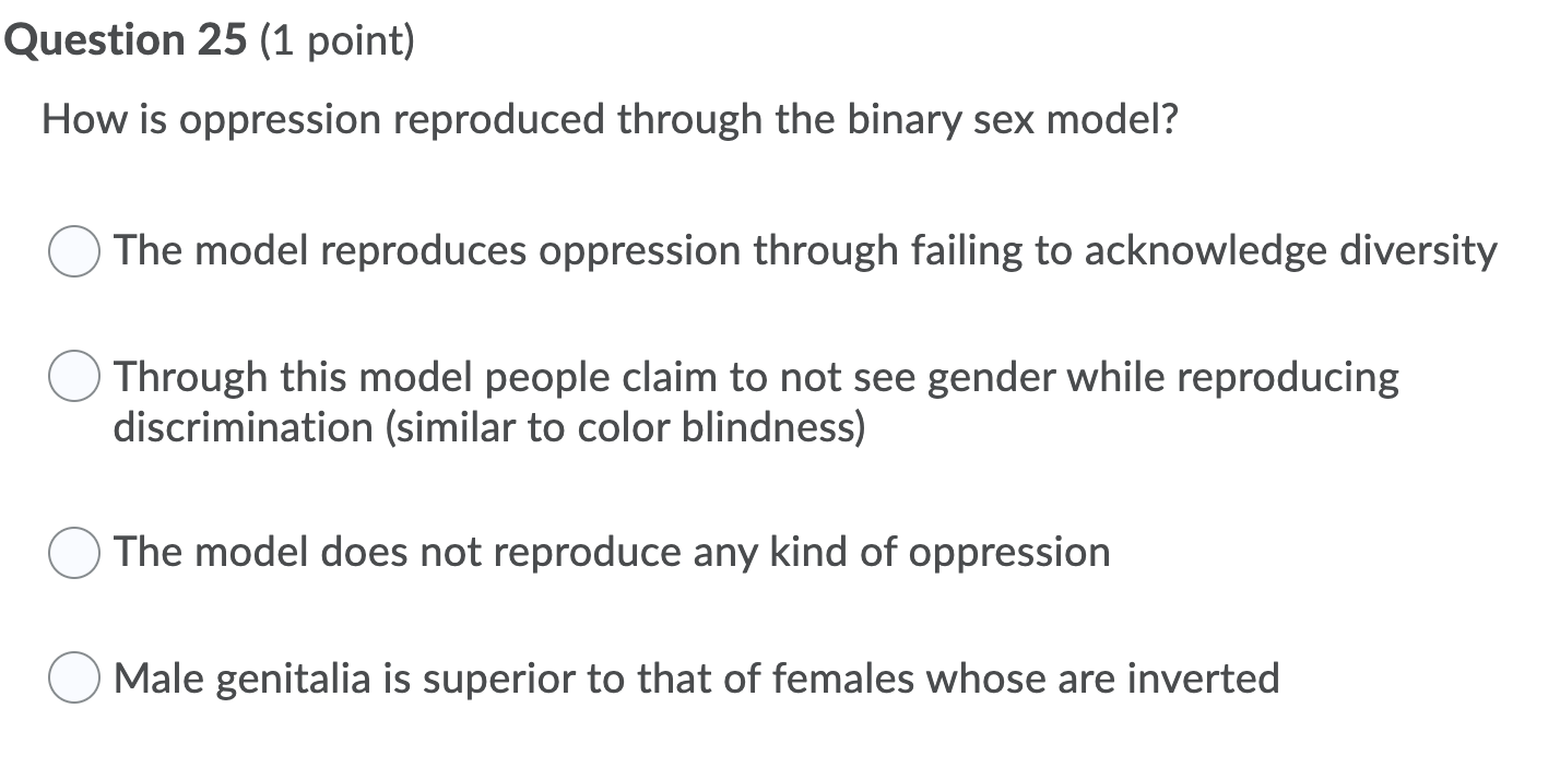 Solved Question 25 1 Point How Is Oppression Reproduced