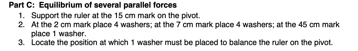 Solved Part C: Equilibrium of several parallel forces 1. | Chegg.com