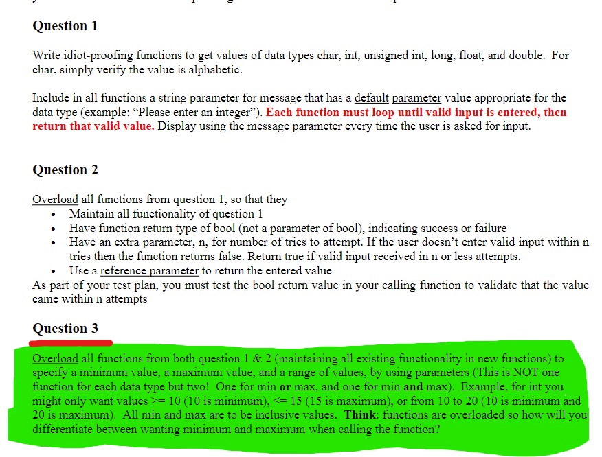 Solved Question 3 C Only Question 1 And 2 Are Shown For