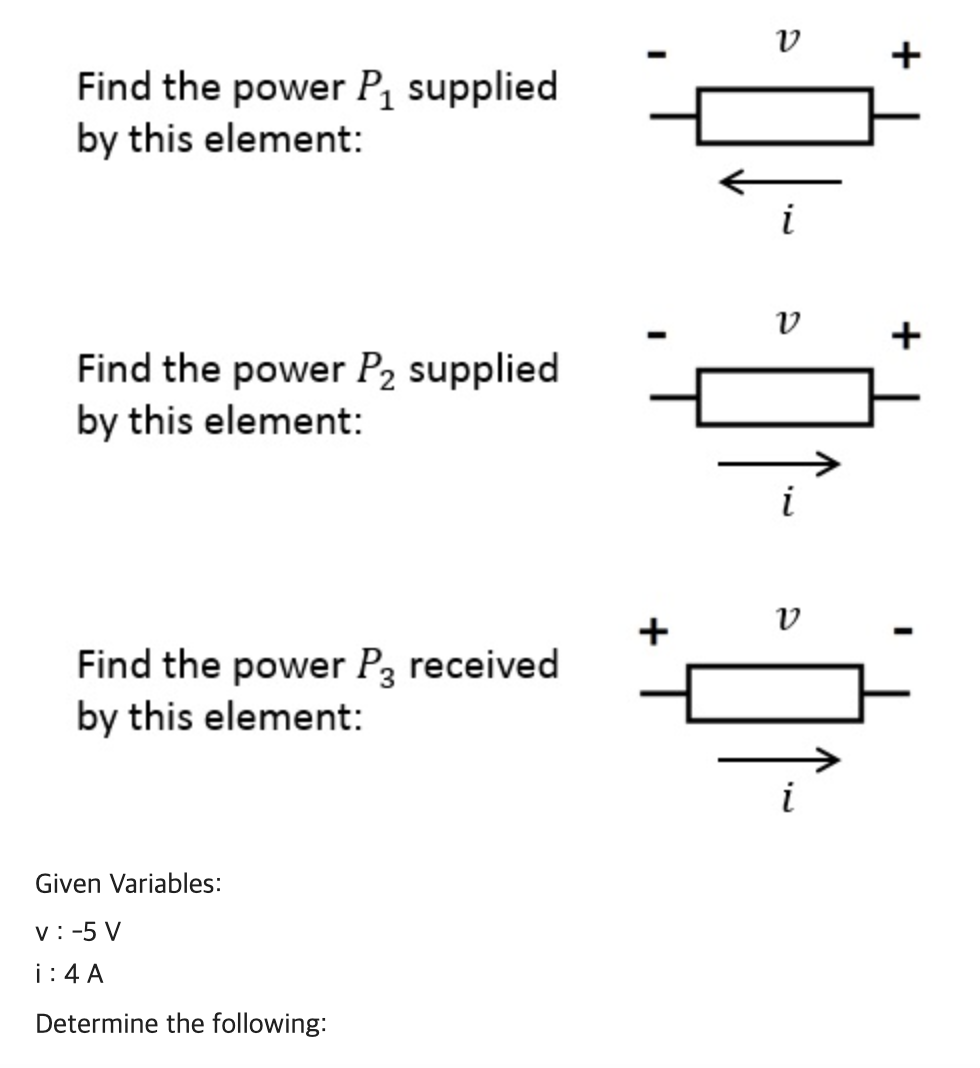 Solved v Find the power P1 supplied by this element: v Find | Chegg.com