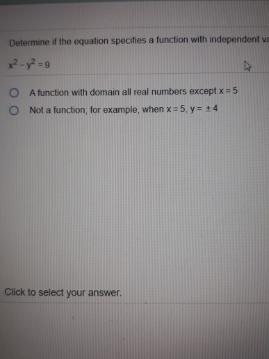 Solved Determine if the equation specifies a function with | Chegg.com
