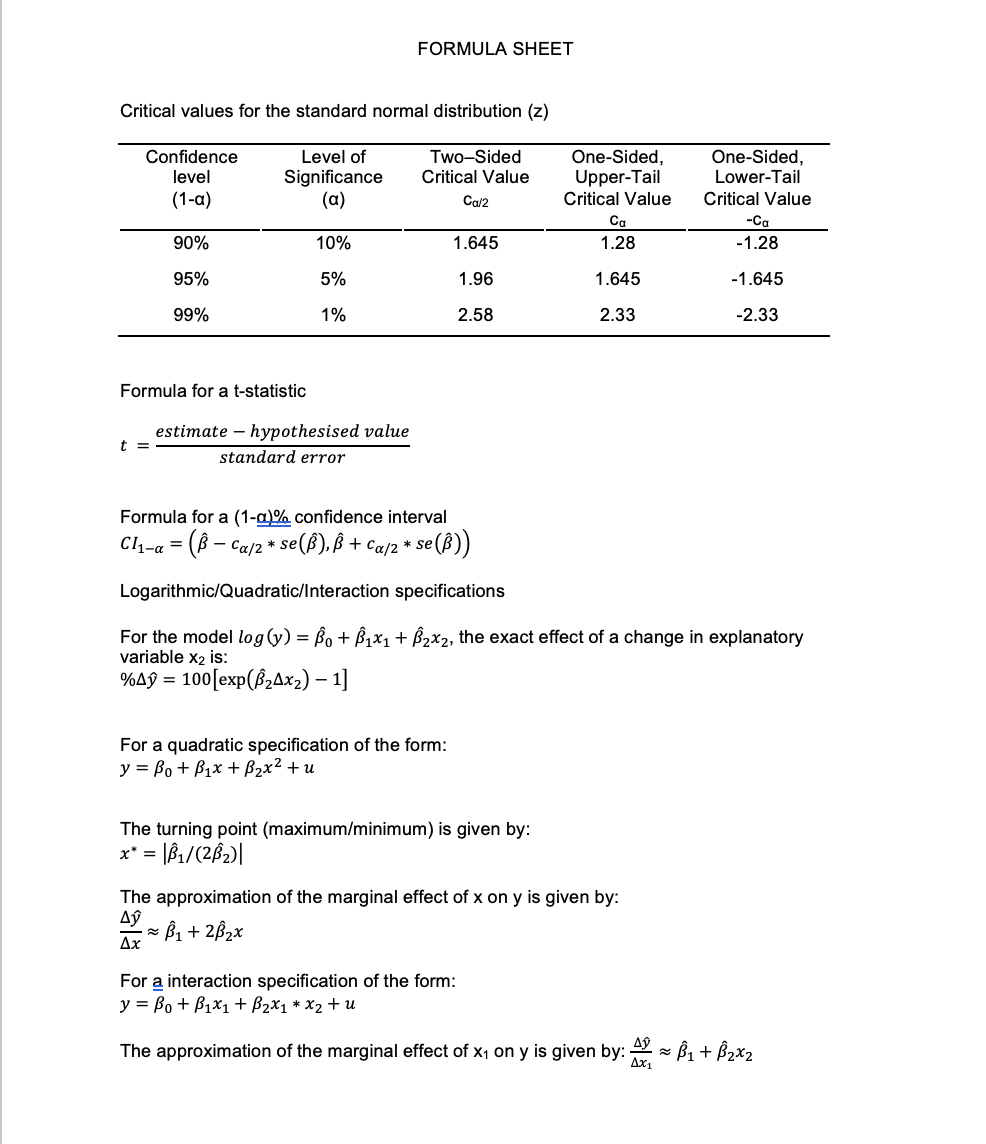 Solved This question is related to basic econometrics and | Chegg.com