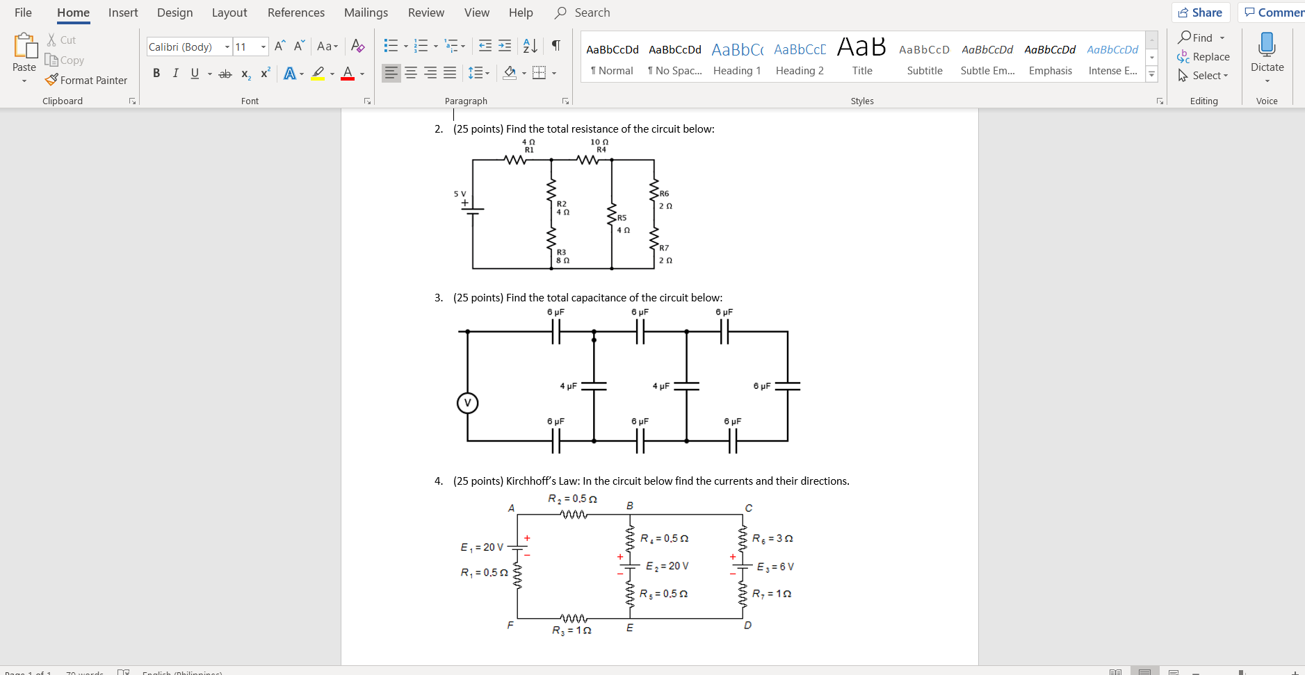 Solved File Home Insert Design Layout References Mailings | Chegg.com