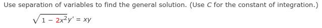 Solved Use separation of variables to find the general | Chegg.com