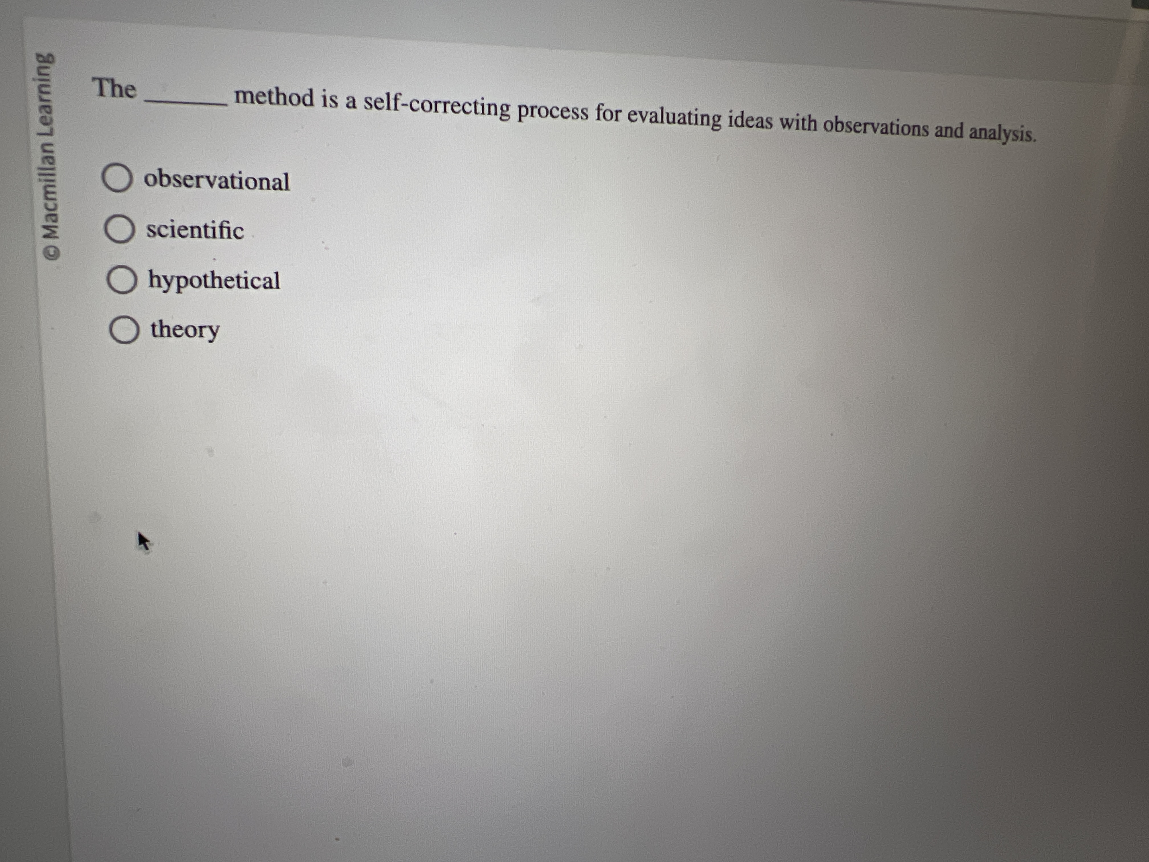 Solved The method is a self-correcting process for | Chegg.com