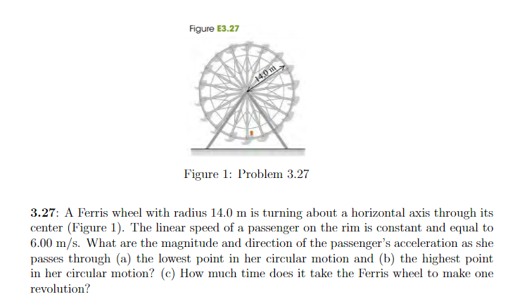 Solved Figure E3.27 Figure 1: Problem 3.27 3.27: A Ferris | Chegg.com