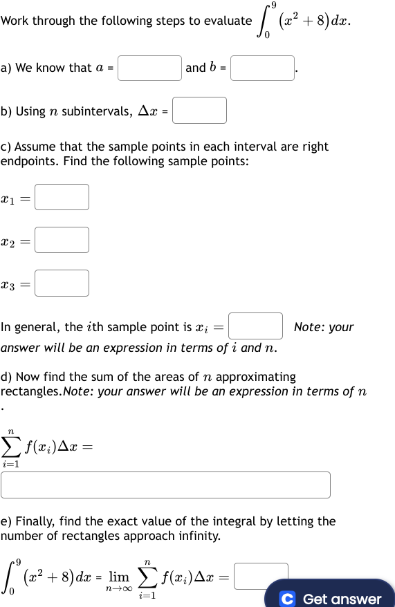 Solved Work through the following steps to evaluate | Chegg.com