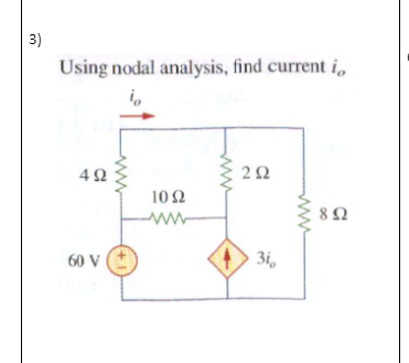 Solved Using nodal analysis, find current io | Chegg.com