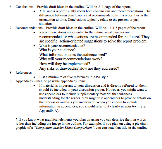 Assignment #8: Business Report Proposal Outline | Chegg.com