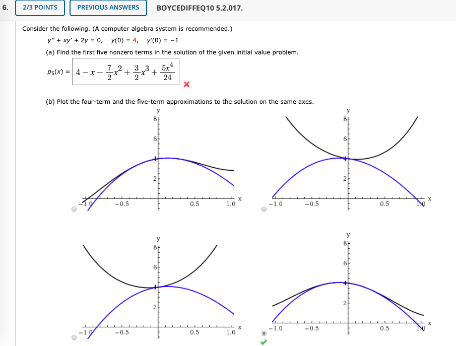 Solved 6. 2/3 POINTS PREVIOUS ANSWERS BOYCEDIFFEQ10 5.2.017. | Chegg.com Solved 6. 2/3 POINTS PREVIOUS ANSWERS BOYCEDIFFEQ10 5.2.017. | Chegg.com