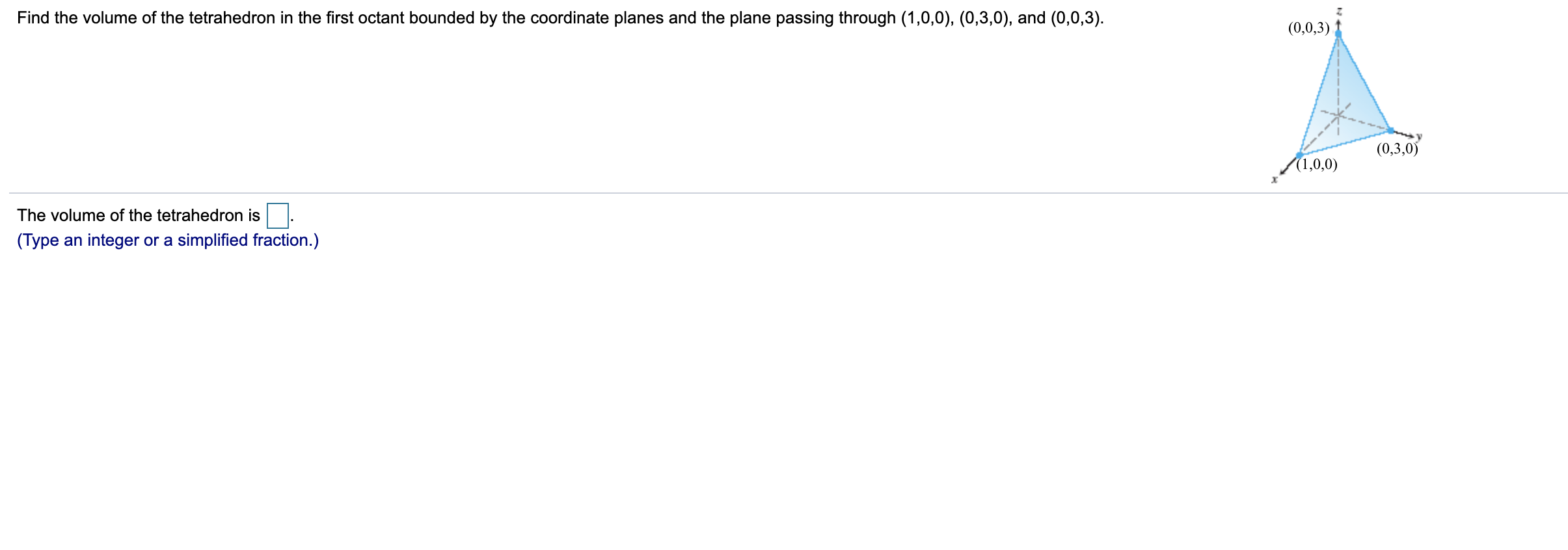 Solved Find the volume of the tetrahedron in the first | Chegg.com
