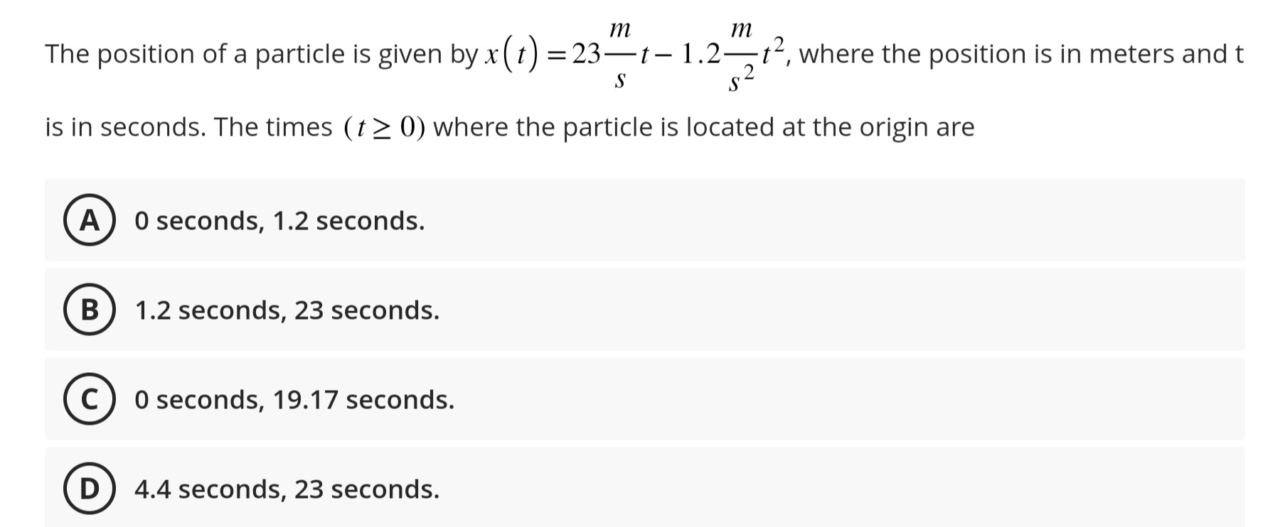 Solved The position of a particle is given by | Chegg.com