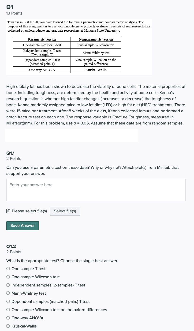 Please answer all parts and attach MiniTab | Chegg.com