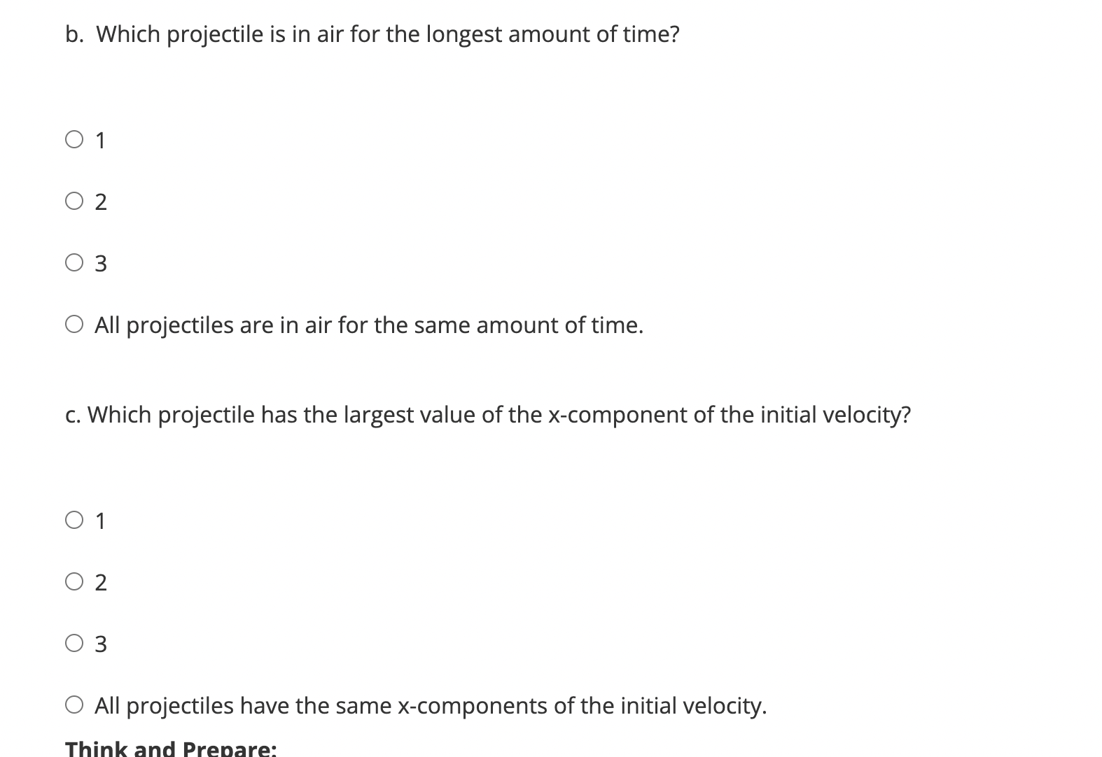 Solved 1. The figure below shows the paths of three | Chegg.com