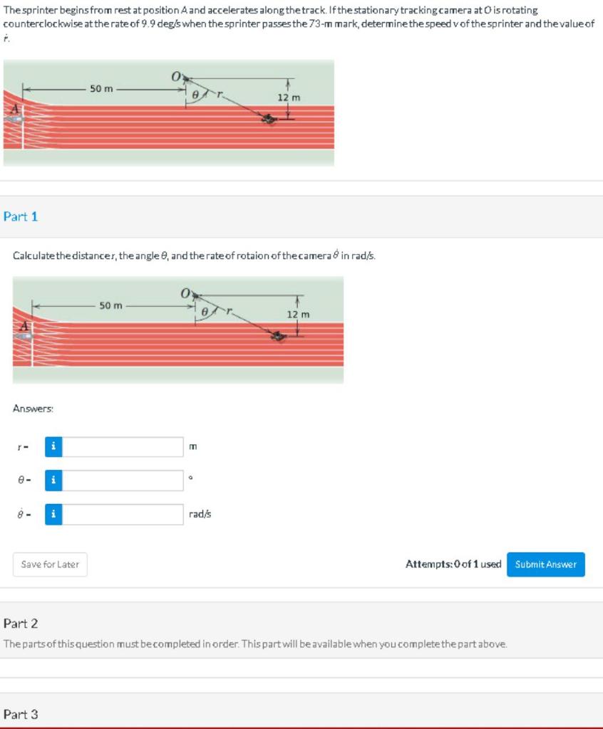 Solved The sprinter begins from rest at position A and | Chegg.com