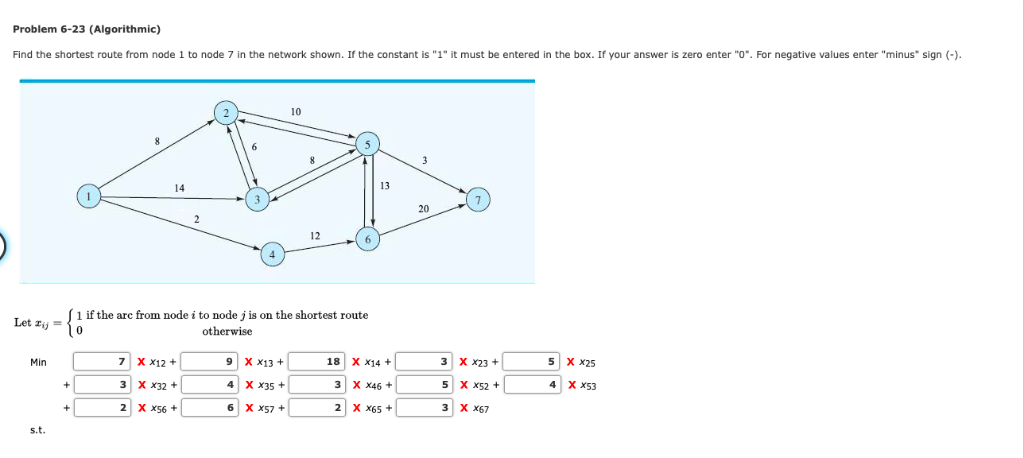 Problem 6-23 (Algorithmic) Find the shortest route | Chegg.com
