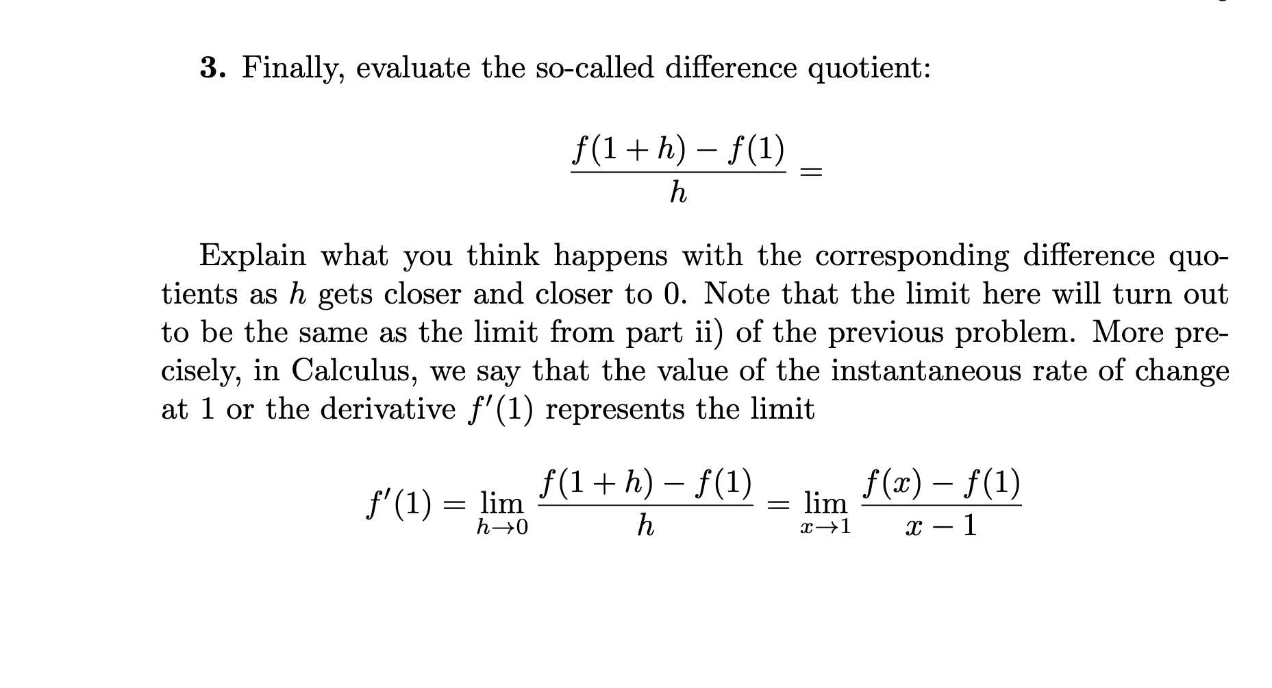 3. Finally, evaluate the so-called difference | Chegg.com