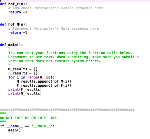 Solved Q3: Hofstadter Sequences - 15 pts The Hofstadter | Chegg.com
