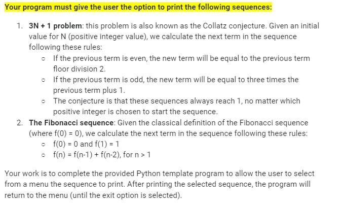 Solved Your program must give the user the option to print | Chegg.com