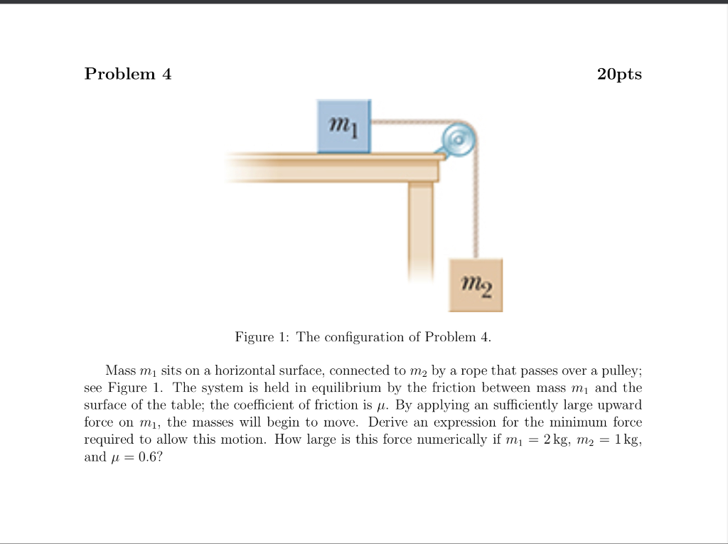 Solved Problem 4 20pts mi M2 Figure 1: The configuration of | Chegg.com