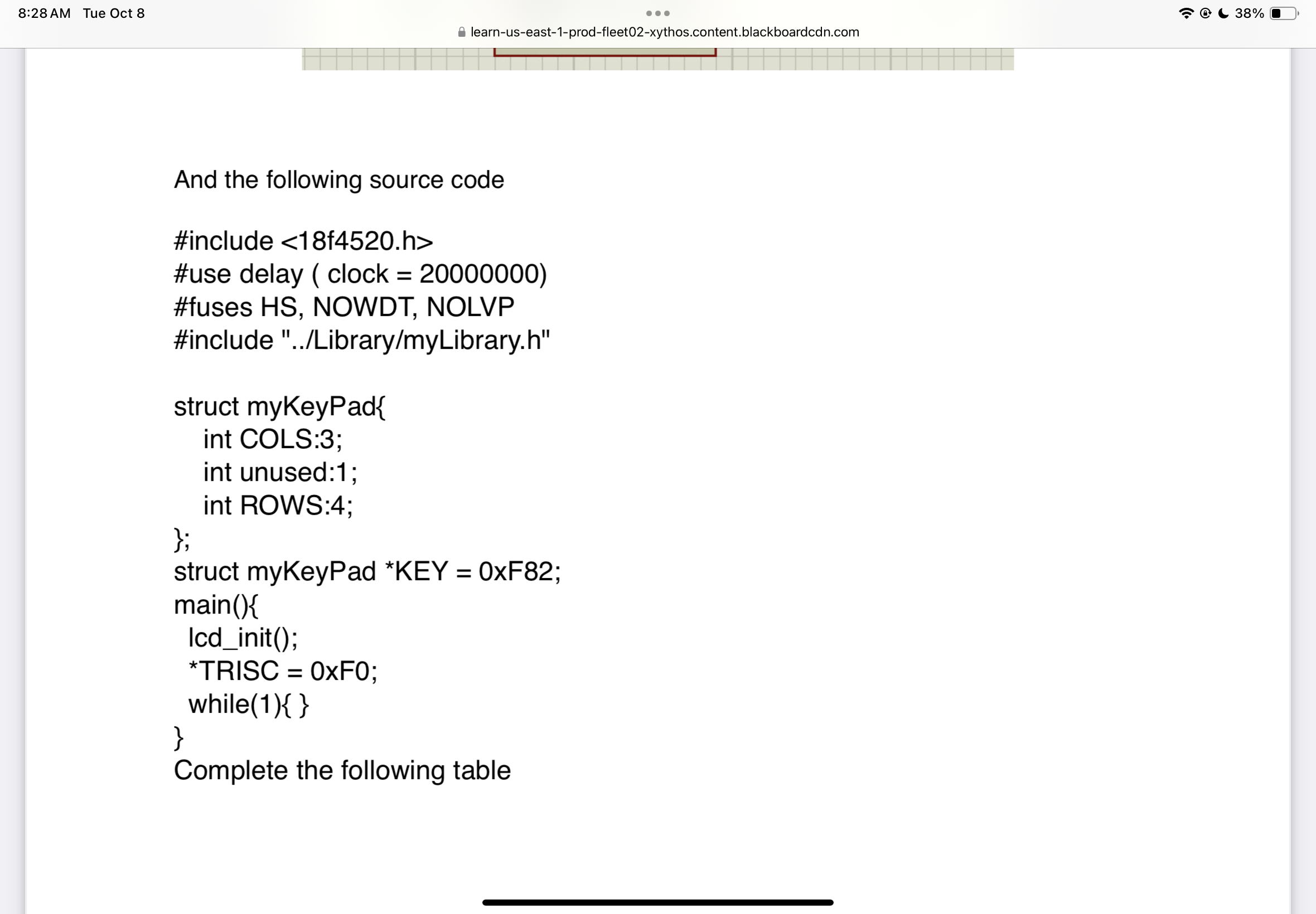 Solved Question with keypad And the following source | Chegg.com