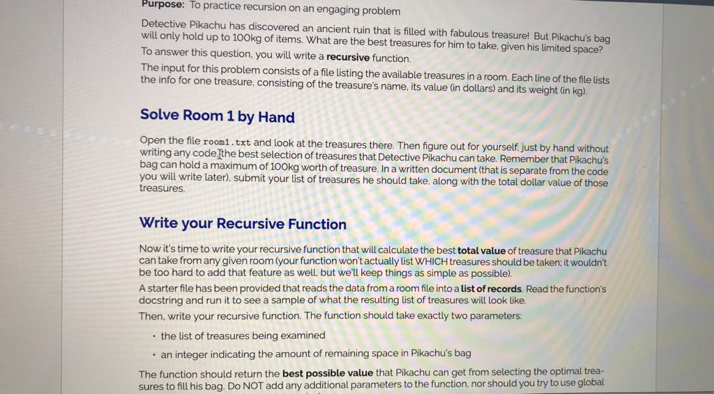 Solved Purpose: To practice recursion on an engaging problem | Chegg.com