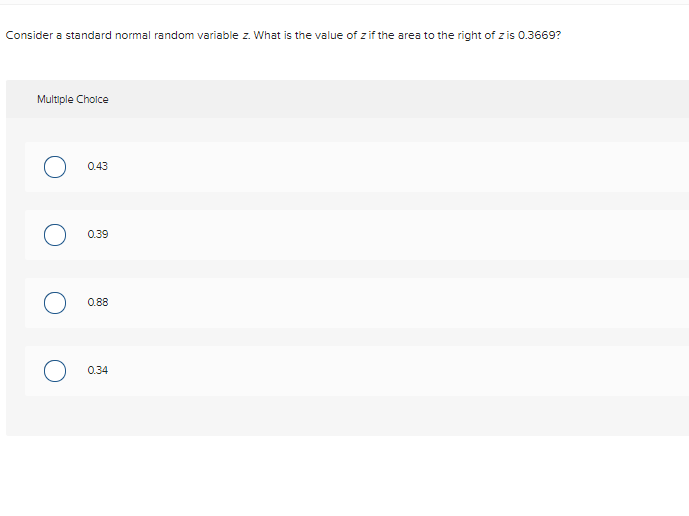 Solved Consider a standard normal random variable z. What is | Chegg.com
