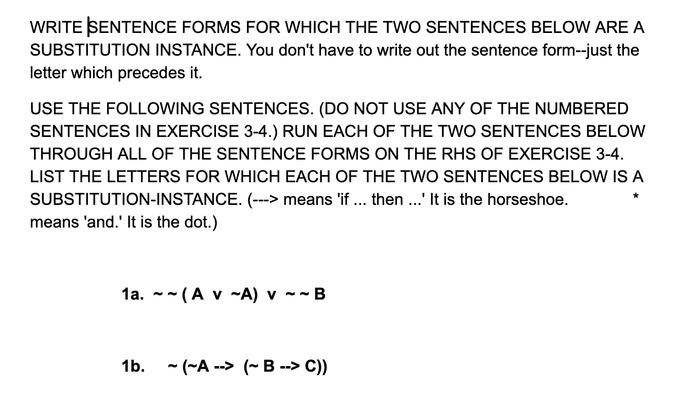 Solved WRITE SENTENCE FORMS FOR WHICH THE TWO SENTENCES | Chegg.com
