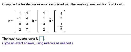 Solved Compute the least-squares error associated with the | Chegg.com