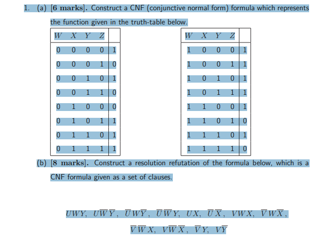 Solved [6 marks). Construct a CNF (conjunctive normal form) | Chegg.com