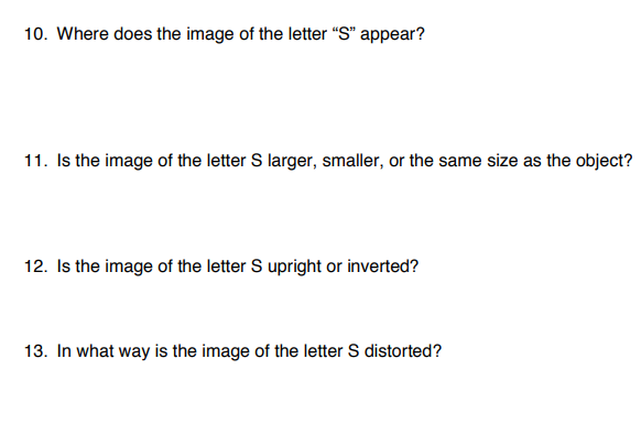 Solved 2F F 2F 10. Where does the image of the letter "S" | Chegg.com
