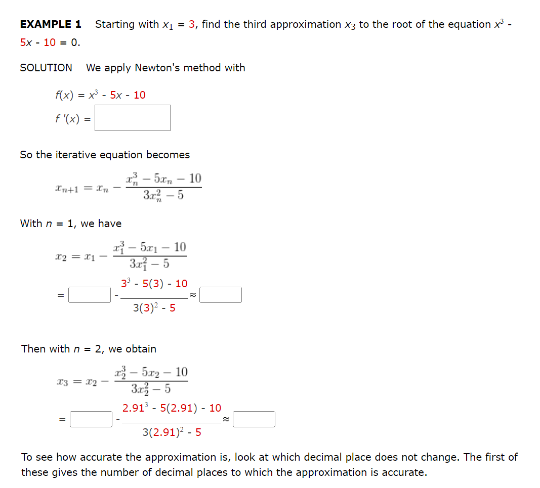 Solved EXAMPLE 1 Starting with x1=3, find the third | Chegg.com