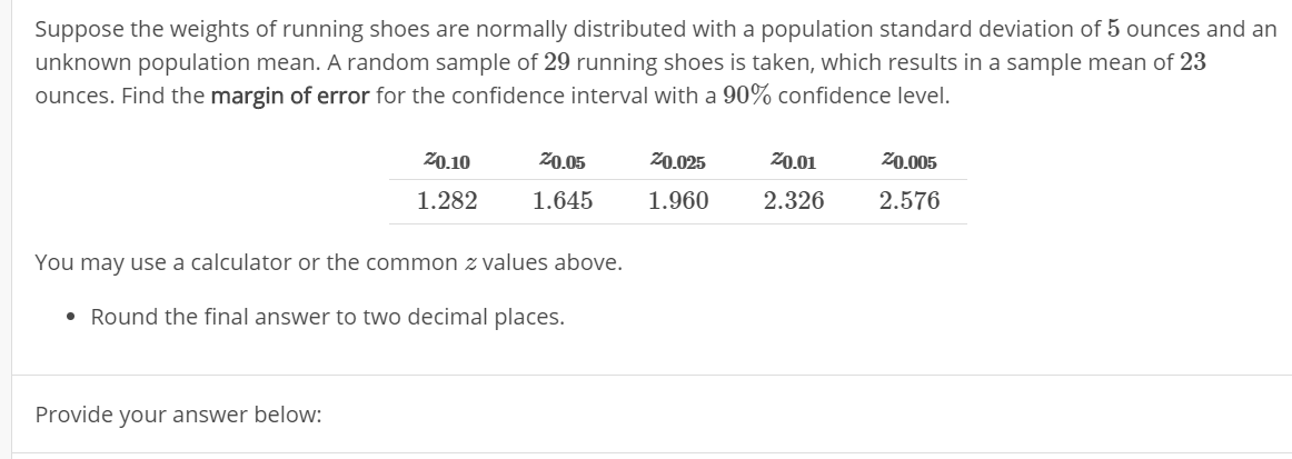 Solved Suppose the weights of running shoes are normally | Chegg.com