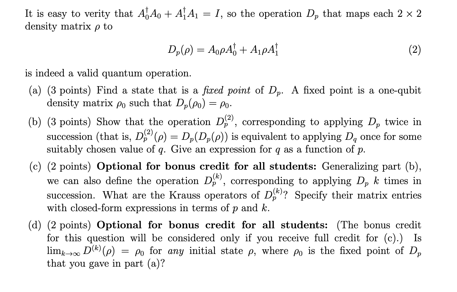 Solved 5. (8 points) (Analysis of a particular quantum | Chegg.com