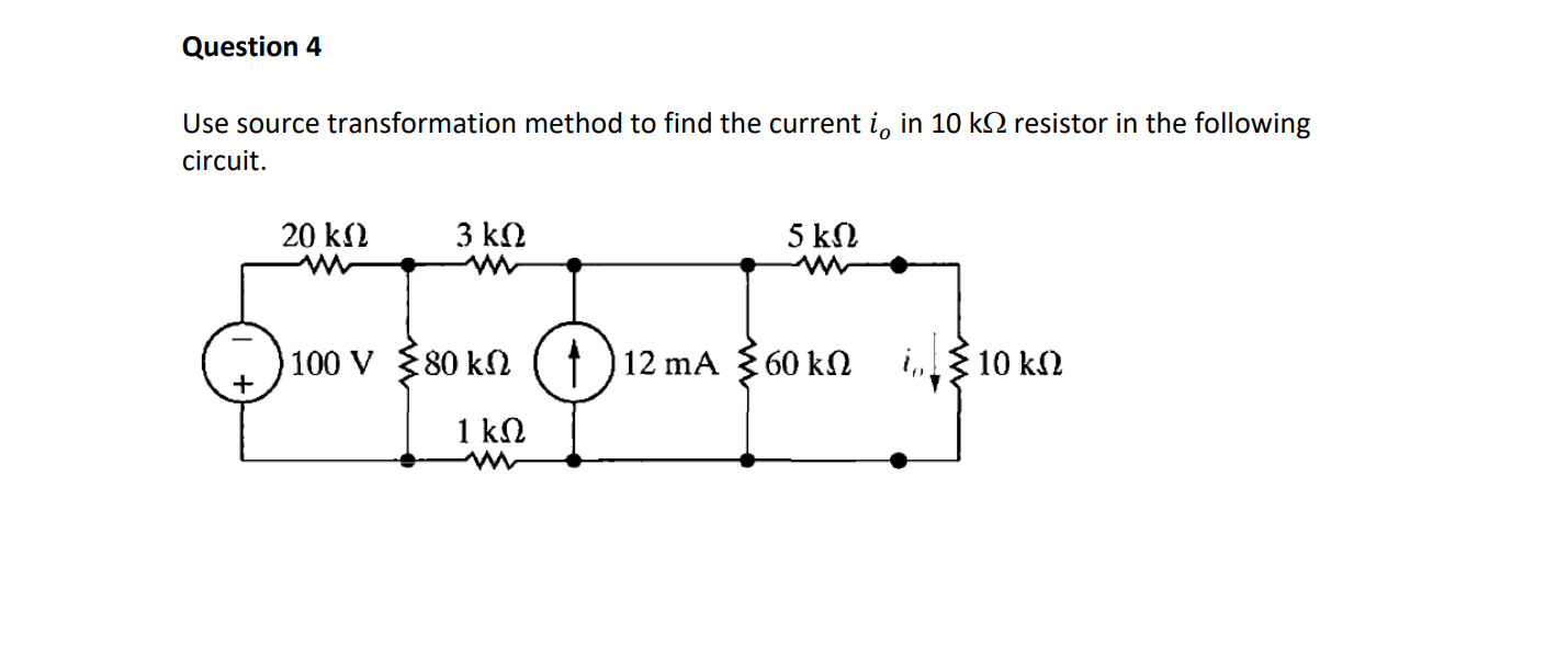Solved Use source transformation method to find the current | Chegg.com