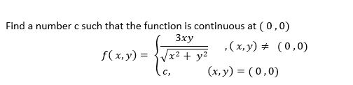 Solved Find a number c such that the function is continuous | Chegg.com