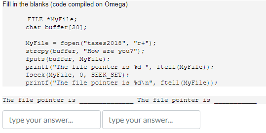 Solved Fill in the blanks (code compiled on Omega) FILE | Chegg.com