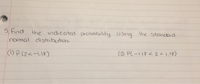 Solved Find the indicated probability using the standard | Chegg.com
