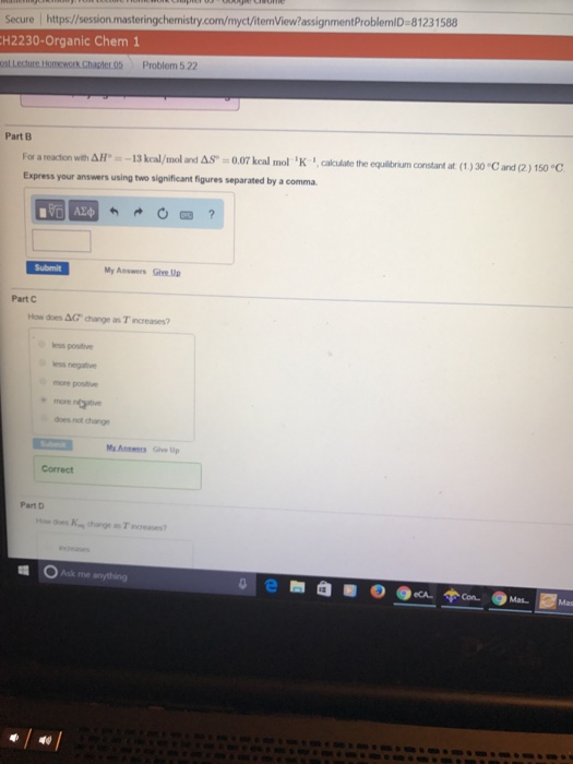 Solved Chapter 5 Problem 73 Part A Consider the reaction | Chegg.com