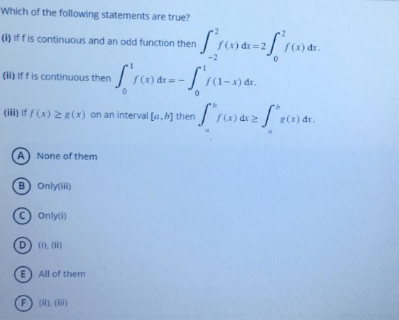 Solved Which of the following statements are true? (i) If f | Chegg.com