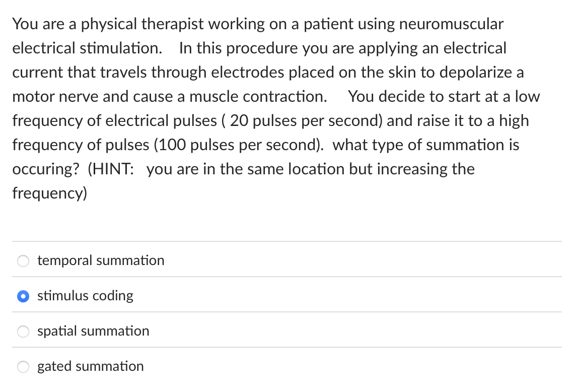 Solved You are a physical therapist working on a patient | Chegg.com