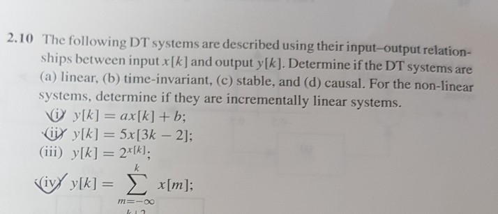 Solved The following DT systems are described using their | Chegg.com