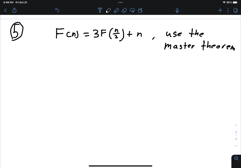 Solved F(n)=3F(2n)+n, use the master theorem | Chegg.com