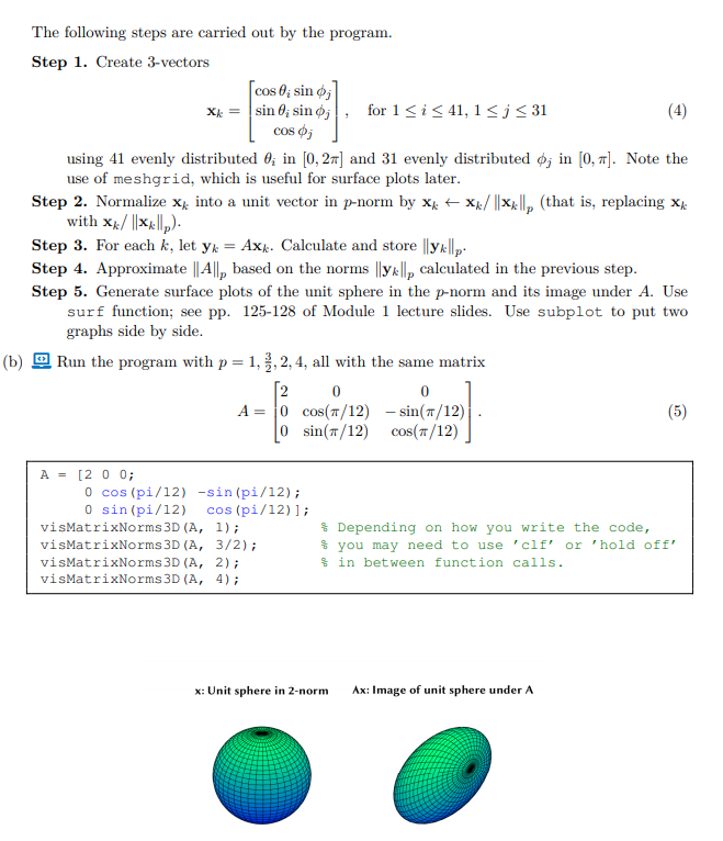 Solved 4 Visualization of Matrix Norms in 3-D [35 points) | Chegg.com