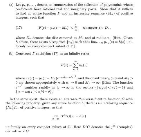 Solved 5.* There exists an entire function F with the | Chegg.com
