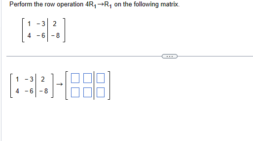Solved Perform the row operation −3R1→R1 on the following | Chegg.com