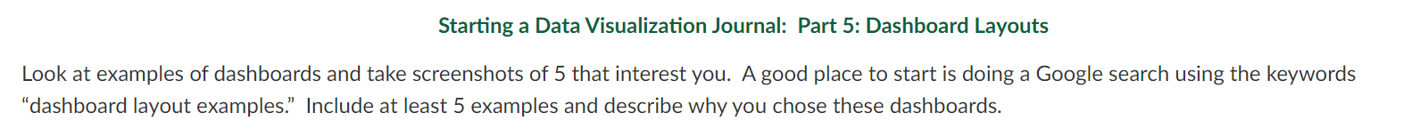 Starting a Data Visualization Journal: Part 5: | Chegg.com
