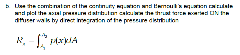 Solved 1. A divergent diffuser is shown in the sketch below. | Chegg.com