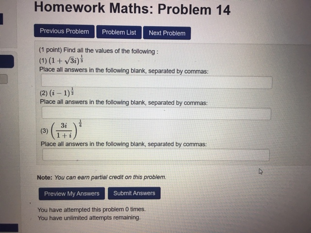 Solved Homework Maths: Problem 14 Previous Problem Problem | Chegg.com