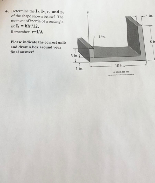 Solved Determine the Ix, Iy, r and ry of the shape shown | Chegg.com